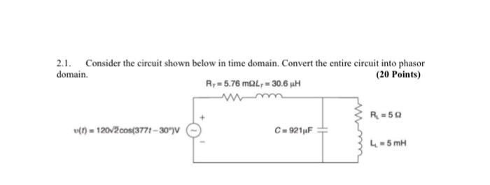Solved Consider the circuit shown below in time domain. | Chegg.com