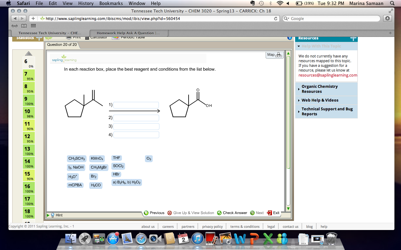 Chemistry Archive | April 03, 2013 | Chegg.com