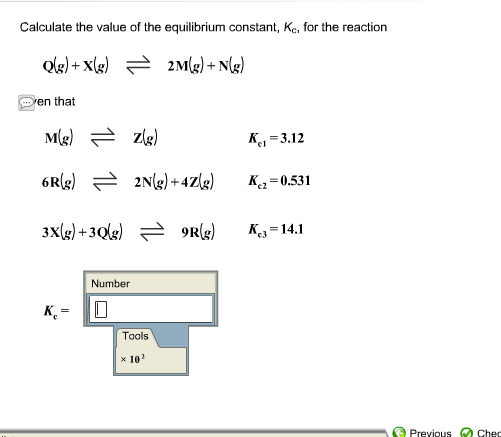 Solved Calculate the value of the equilibrium constant, K_c, | Chegg.com