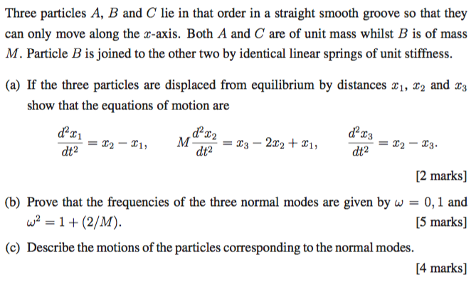 Solved Three particles A, B and C lie in that order in a | Chegg.com