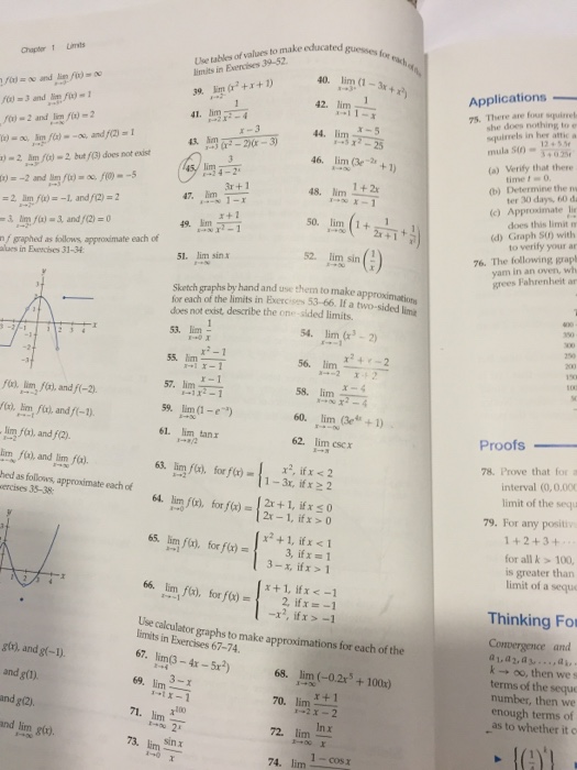 Solved to make educated Use tables of values to limits in | Chegg.com