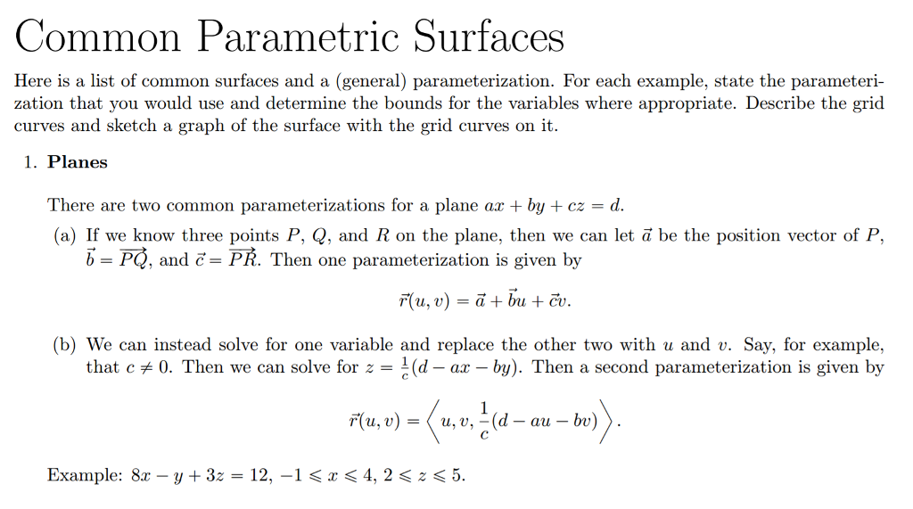 Here Is A List Of Common Surfaces And A General