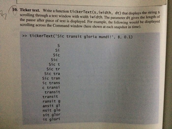 Solved 10. Ticker text. write a function | Chegg.com