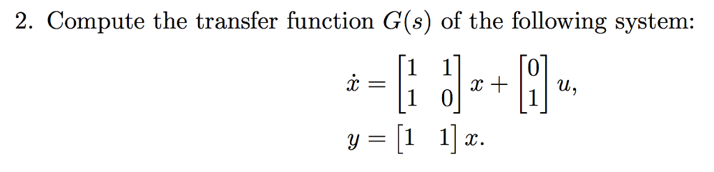 Solved Compute the transfer function G(s) of the following | Chegg.com