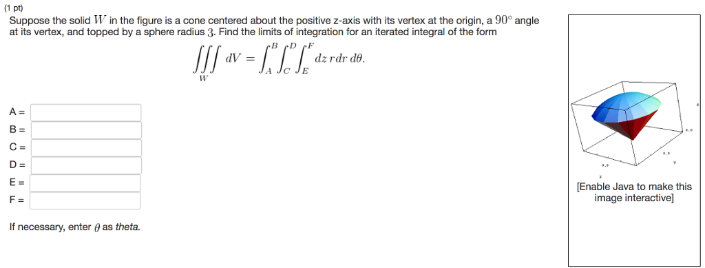 Solved Suppose The Solid W In The Figure Is A Cone Centered