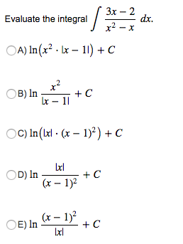 Solved Evaluate the integral Integral 3x - 2/x^2 - x dx. | Chegg.com