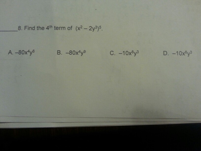 Solved find the 4th term... | Chegg.com