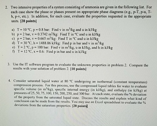 Solved 2. Two intensive properties of a system consisting of | Chegg.com