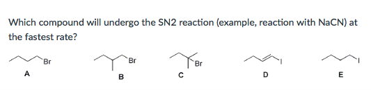 Solved Which compound will undergo the SN2 reaction | Chegg.com