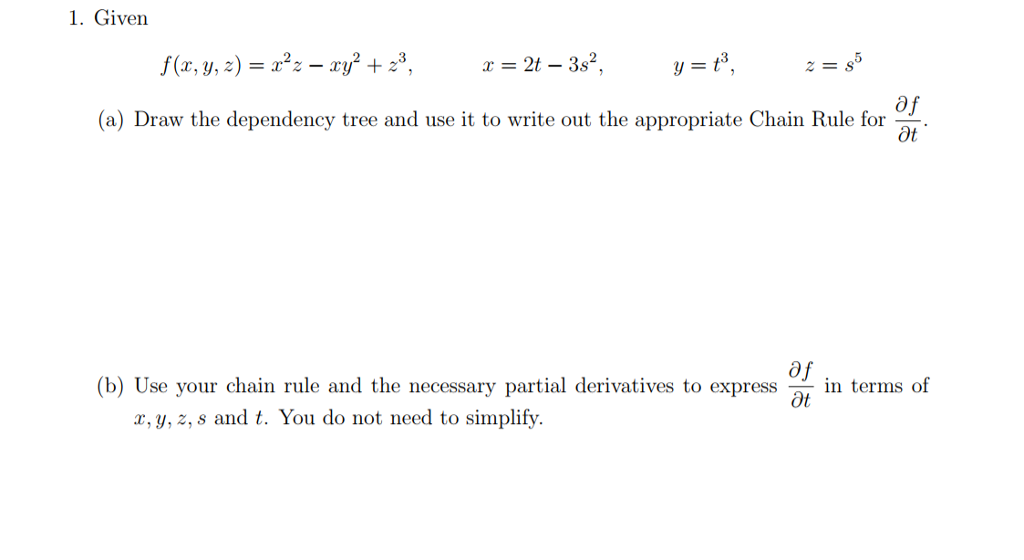 Solved 1. Given (a) Draw the dependency tree and use it to | Chegg.com