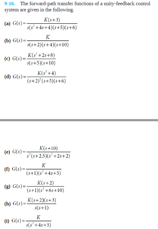 Solved 9 16 The Forward Path Transfer Functions Of A