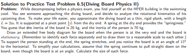 Solved Solution to Practice Test Problem 6.5(Diving Board | Chegg.com