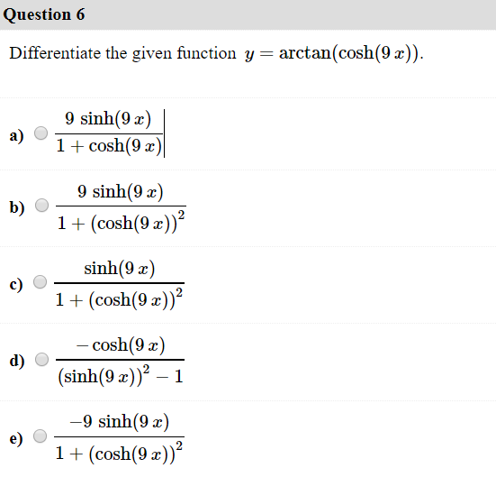 Solved Question6 Differentiate the given function y= | Chegg.com