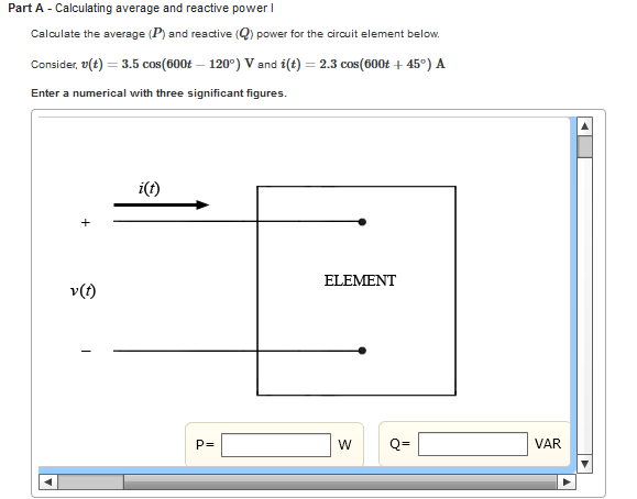 Solved Part B - Calculating power factor Calculate the power | Chegg.com