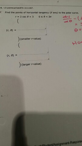 Solved Find the points of horizontal tangency (if any) to | Chegg.com