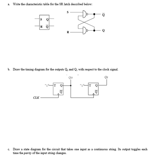 Solved Write the characteristic table for the SR latch | Chegg.com