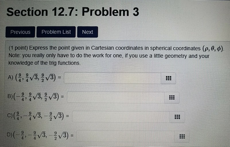 Solved Section 12.7: Problem 3 PreviousProblem ListNext (1 | Chegg.com