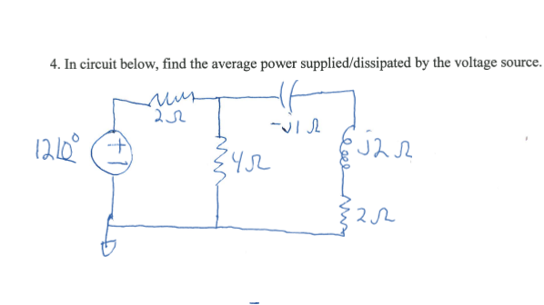 Solved In the Circuit, find the average power | Chegg.com