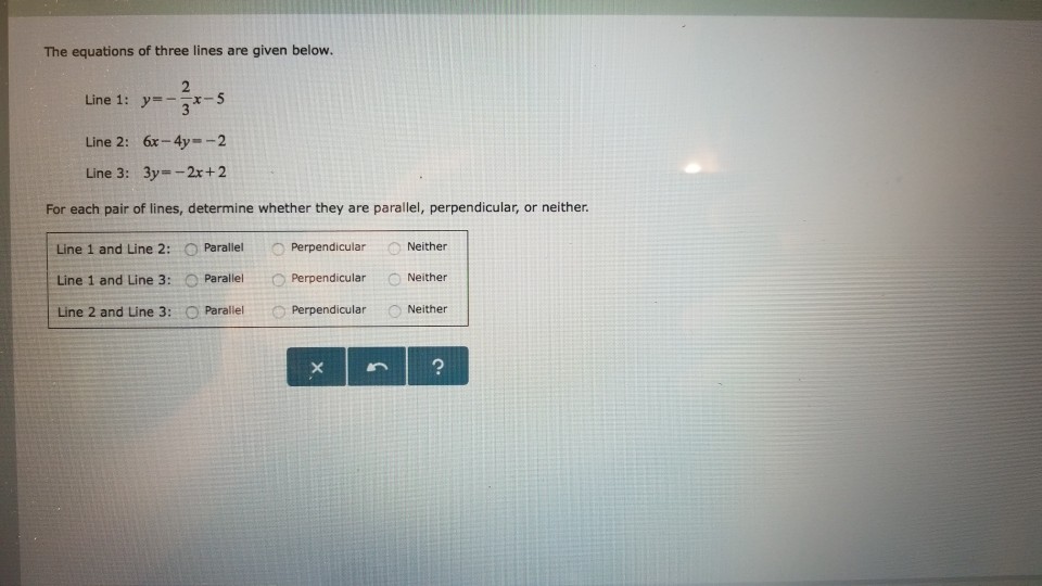 Solved The equations of three lines are given below 2 Line | Chegg.com
