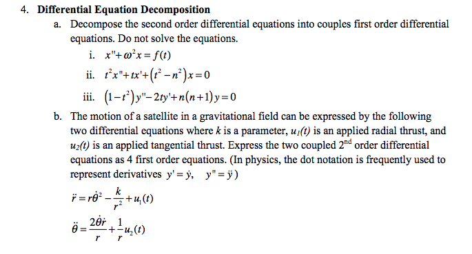 Solved Differential Equation Decomposition a. Decompose | Chegg.com