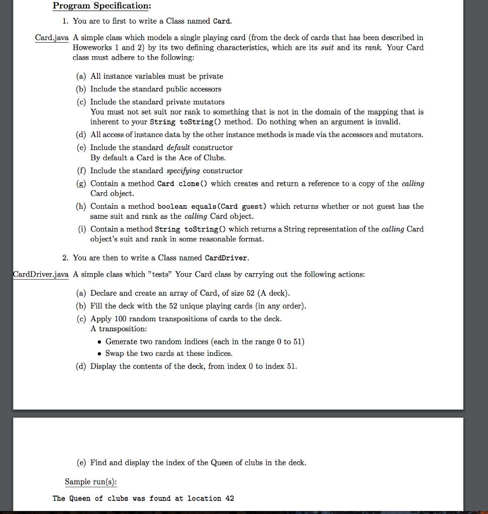 Solved Program Specification 1 You Are To First To Write A 2626