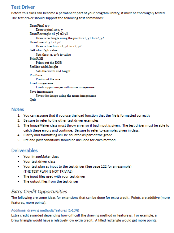 Portable Pix Map lmage Format Specification The | Chegg.com