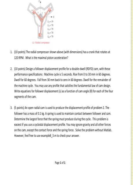 The radial compressor shown above? (with dimensions) | Chegg.com