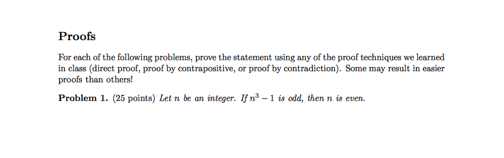 Solved For each of the following problems, prove the | Chegg.com