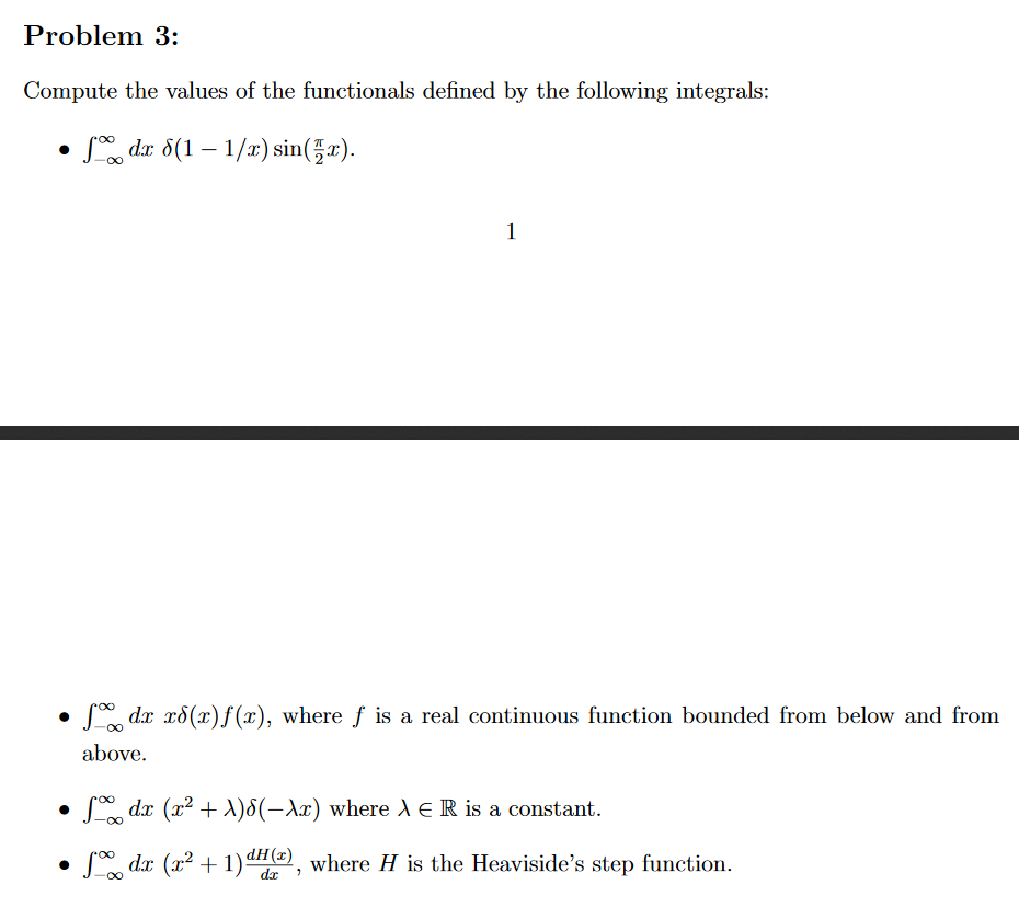 Solved Problem 3: Compute the values of the functionals | Chegg.com