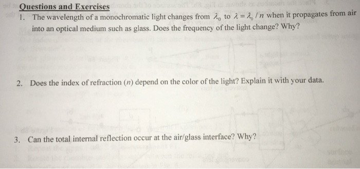 Solved The wavelength of a monochromatic light changes from | Chegg.com