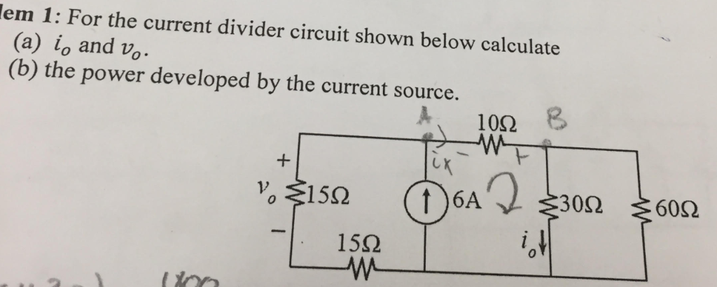Solved lem 1: For the current divider circuit shown below | Chegg.com