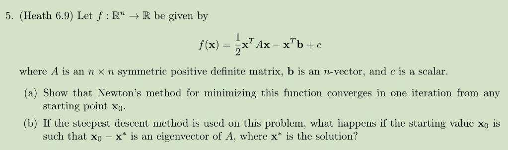 Solved Let f: R^n rightarrow R be given by f(x) = 1/2x^T Ax | Chegg.com