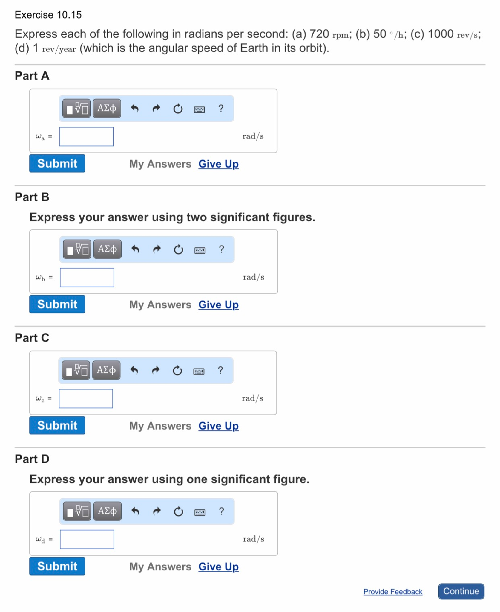 Solved Express each of the following in radians per second: | Chegg.com
