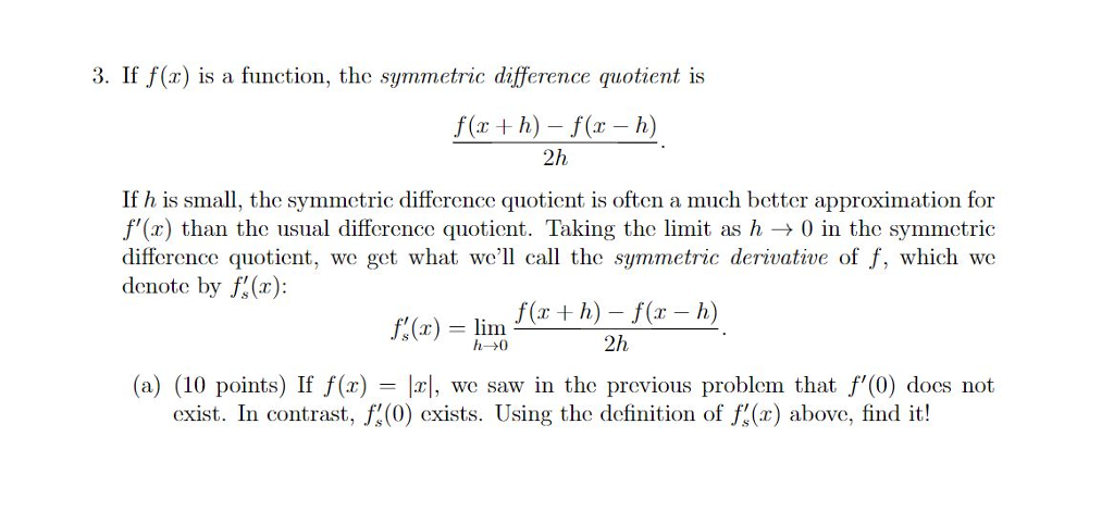 Solved 3. If f(a) is a function, the symmetric difference | Chegg.com