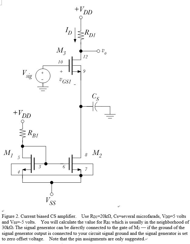 Solved V. DD D1 12 10 Sig GSI V, DD B1 Mi 3 ASS Figure 2. | Chegg.com