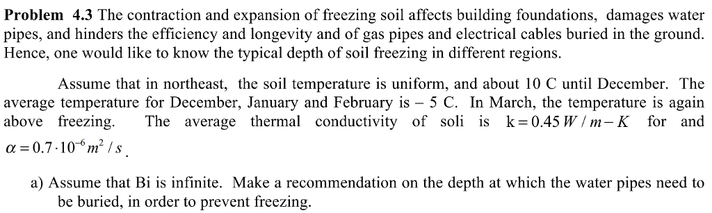Solved Problem 4.3 The contraction and expansion of freezing | Chegg.com