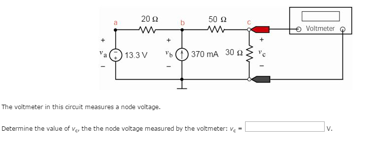 Solved The voltmeter in this circuit measures a node | Chegg.com