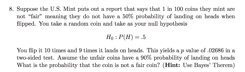 Solved 8. Suppose the U.S. Mint puts out a report that says | Chegg.com