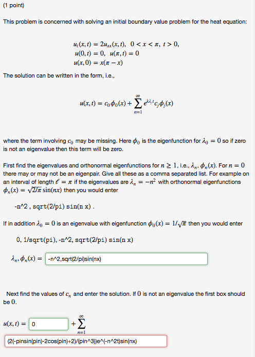 Solved This problem is concerned with solving an initial | Chegg.com