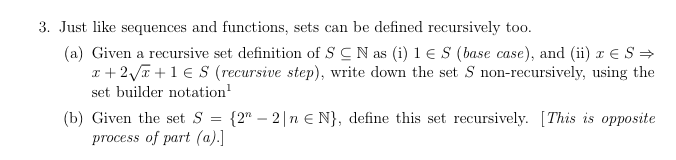 Solved Just like sequences and functions, sets can be | Chegg.com