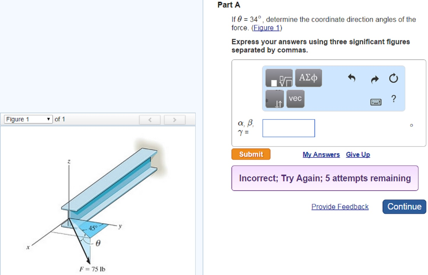 Solved If theta= 34 degree , determine the coordinate | Chegg.com
