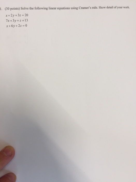 Solved 1" (30 points) Solve the following linear equations | Chegg.com