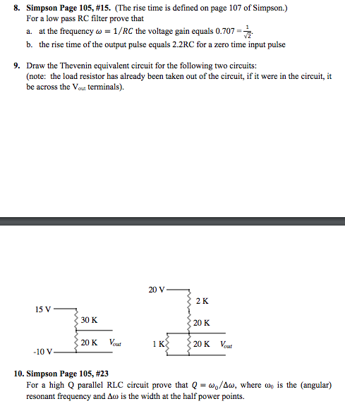 Solved For a low pass RC filter prove that a. at the | Chegg.com