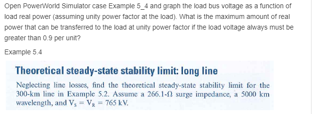 Solved Open PowerWorld Simulator case Example 5_4 and graph | Chegg.com