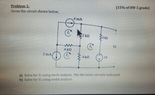 Solved Given the circuit shown below. a) Solve for y_1 | Chegg.com