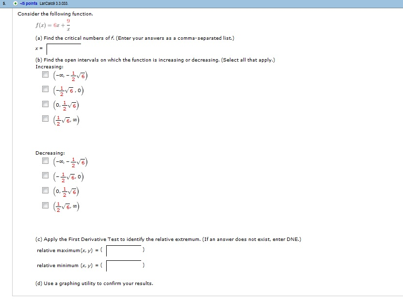 Solved Consider the function on the interval (0, 2pi). f(x) | Chegg.com