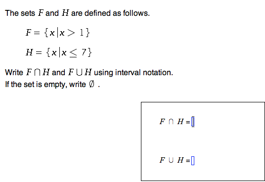 Solved The sets F and H are defined as follows. F = {x|x > | Chegg.com