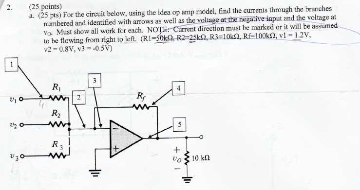 Solved For the circuit below, using the idea op amp model. | Chegg.com
