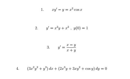 Solved 1) Use Integrating Factor Method 2) Use Seperation 3) | Chegg.com