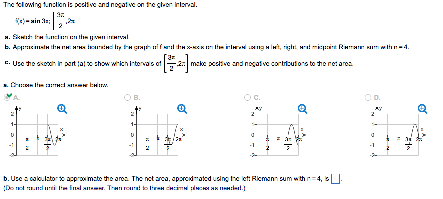 Solved The following function is positive and negative on | Chegg.com